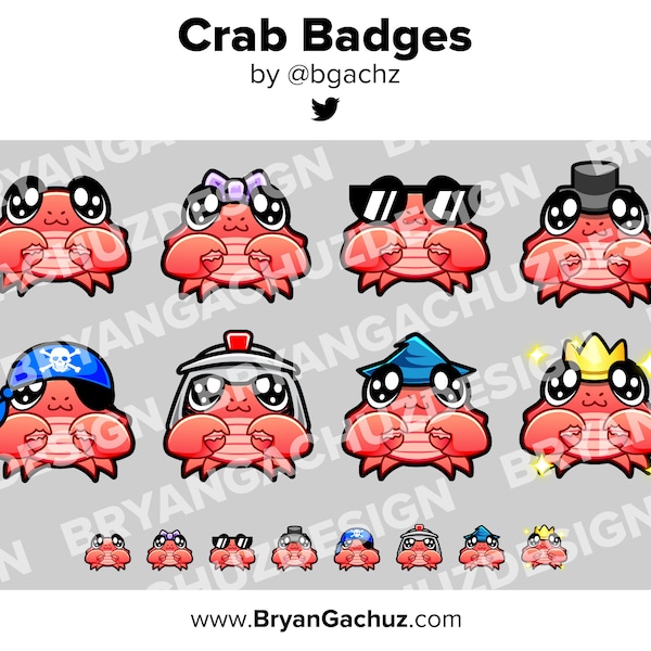 Crab Twitch Emotes - Etsy