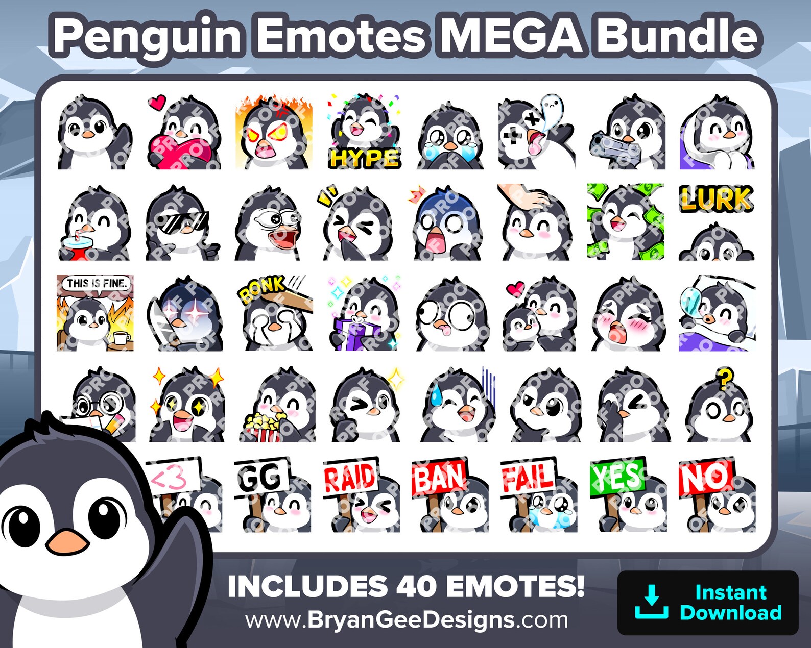 Penguin Twitch Emotes MEGA Bundle for Streaming Youtube Emotes - Etsy