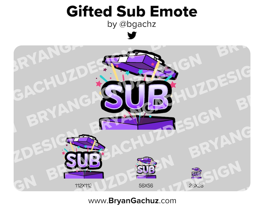 Gifted Sub Subscriber Emote for Twitch, Discord or Youtube - Etsy