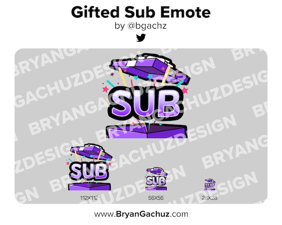 Gifted Sub / Subscriber Emote for Twitch Discord or Youtube | Etsy