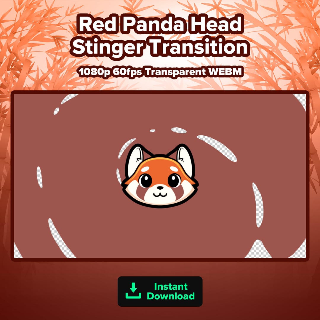 Red Panda Stinger Transition | Animated Twitch Scene Transition ...