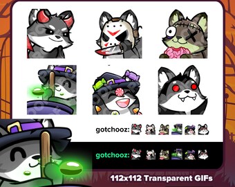 Animated Black Fox Halloween Twitch Emotes Sneaky Devil Knife Chase ...