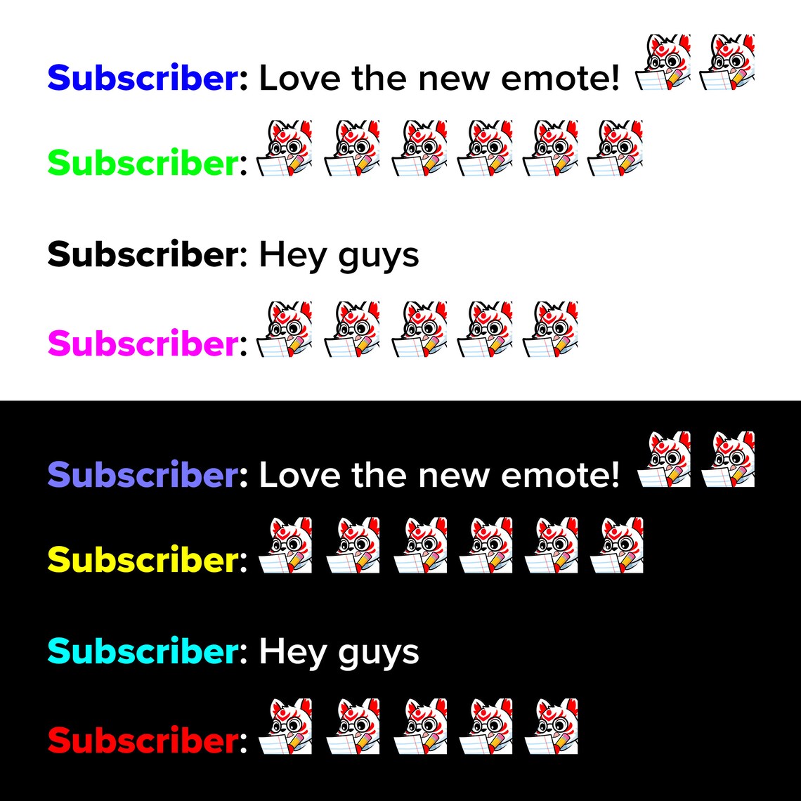 Kitsune Fox Twitch Emotes Derp Hug Gasm Sleep Study Notes Wow - Etsy