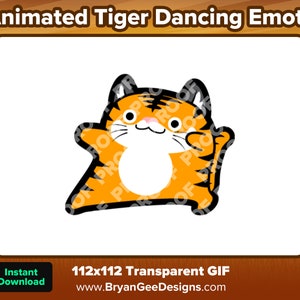 Animated Tiger Dancing Emote for Twitch or Discord, Cat Dance Emote ...