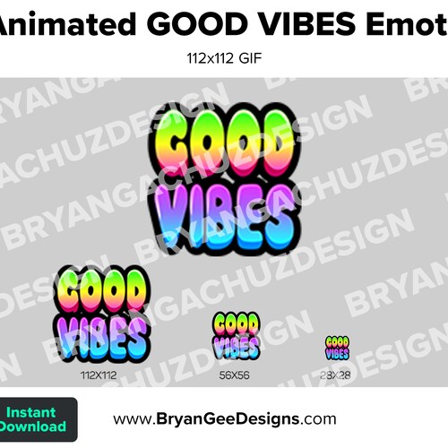 Animated and Static GOOD VIBES Rainbow Text Emote for Twitch - Etsy