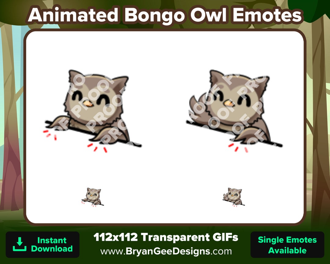 Animated Owl Bongo Emote for Twitch or Discord - Etsy