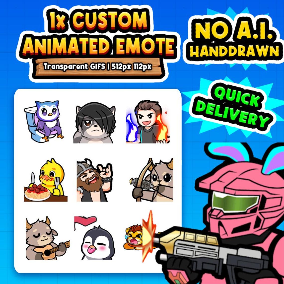 1x Custom Animated Emote | Animated Emoji for Streaming on Twitch ...