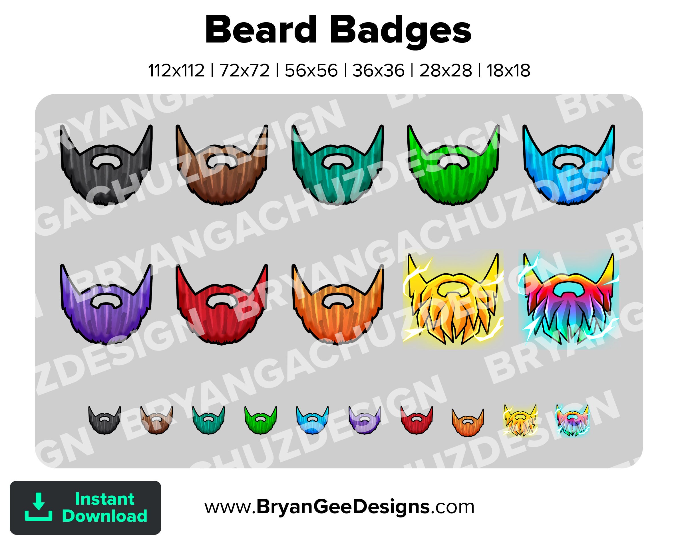 Beard Twitch Badges Bit Badges Channel Points Discord Badges Youtube ...