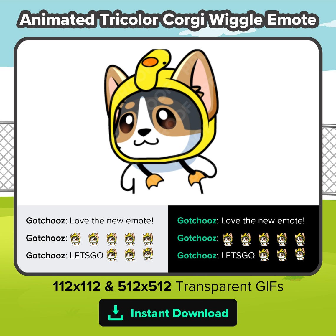 Animated Tricolor Corgi Wiggle Emote for Twitch or Discord - Etsy