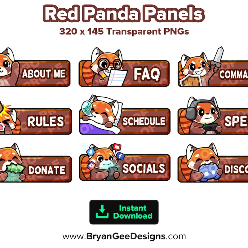 Twitch Panels Red Pandas - Etsy