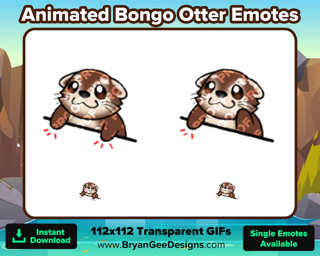 Animated Bongo Otter Emotes for Twitch or Discord - Etsy