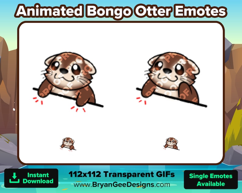 Animated Bongo Otter Emotes for Twitch or Discord - Etsy