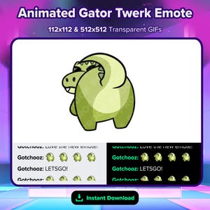 Animated Gator Twerk Emote for Twitch, Discord, Kick, Rumble for ...