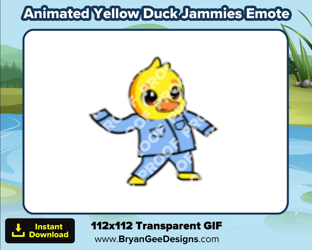 Animated Yellow Duck Jammies Dancing Emote for Twitch, Animated Emote ...