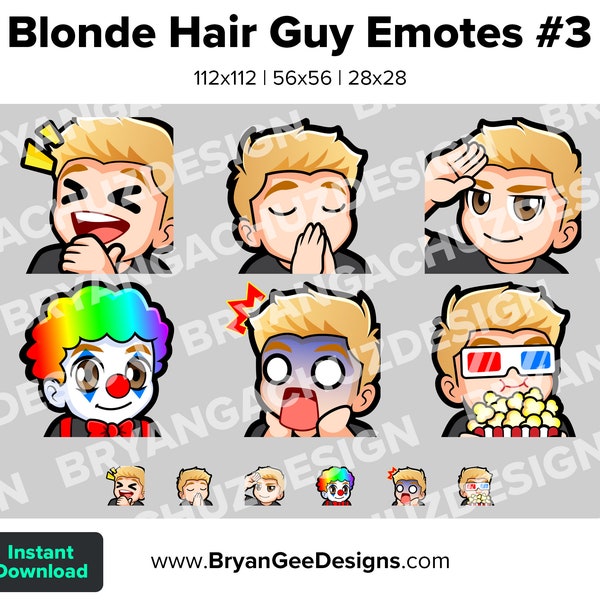 Blonde hair guy emote - Etsy Nederland