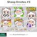 Sheep Twitch Emotes for Streaming GG Dono Lurk This is Fine Hit Gift ...