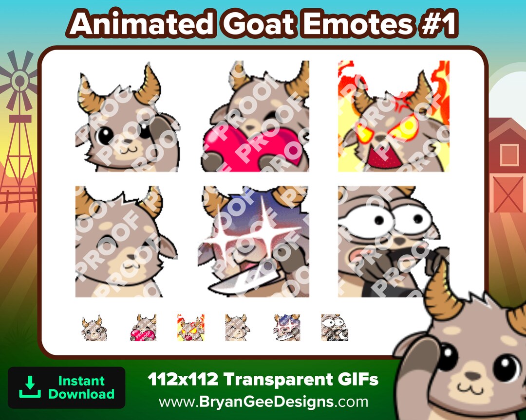 Animated Goat Emotes Pack #1 | Cute Animated GIF Emotes for Twitch ...