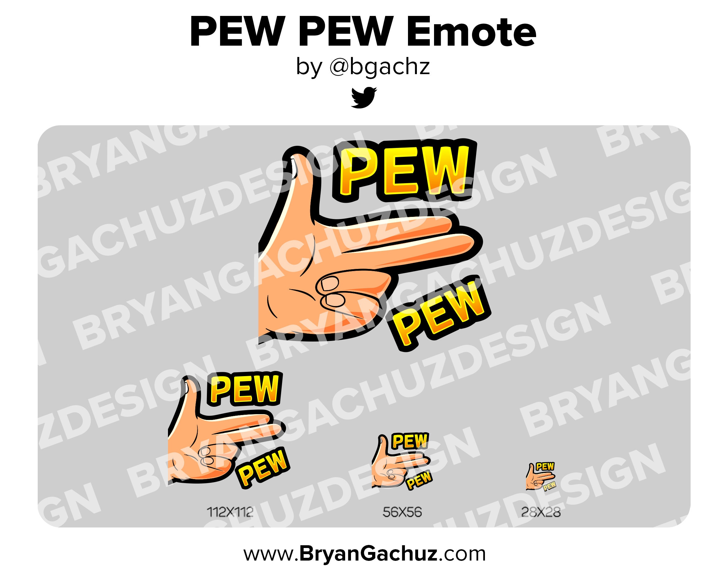 PEW PEW Emote for Twitch Discord or Youtube - Etsy Australia