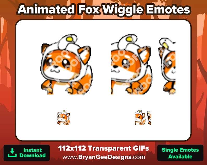Animated Fox Wiggle Emotes for Twitch - Etsy