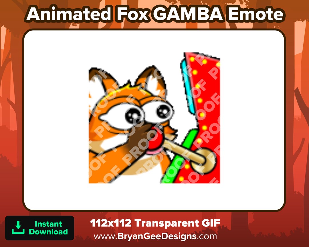 Gesto animado de Fox GAMBA para Twitch o Discord Gesto - Etsy México