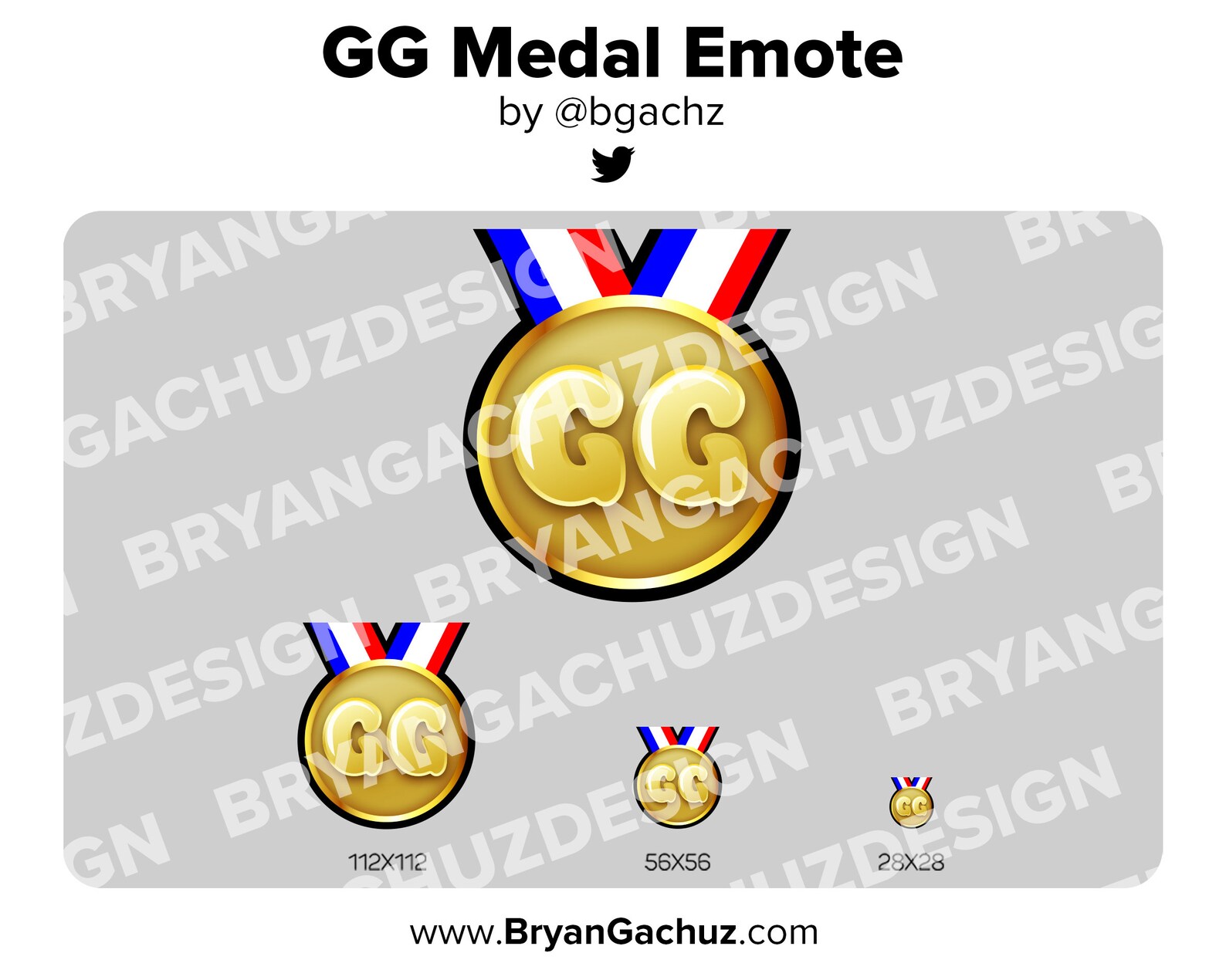GG Medal Emote for Twitch Discord or Youtube | Etsy