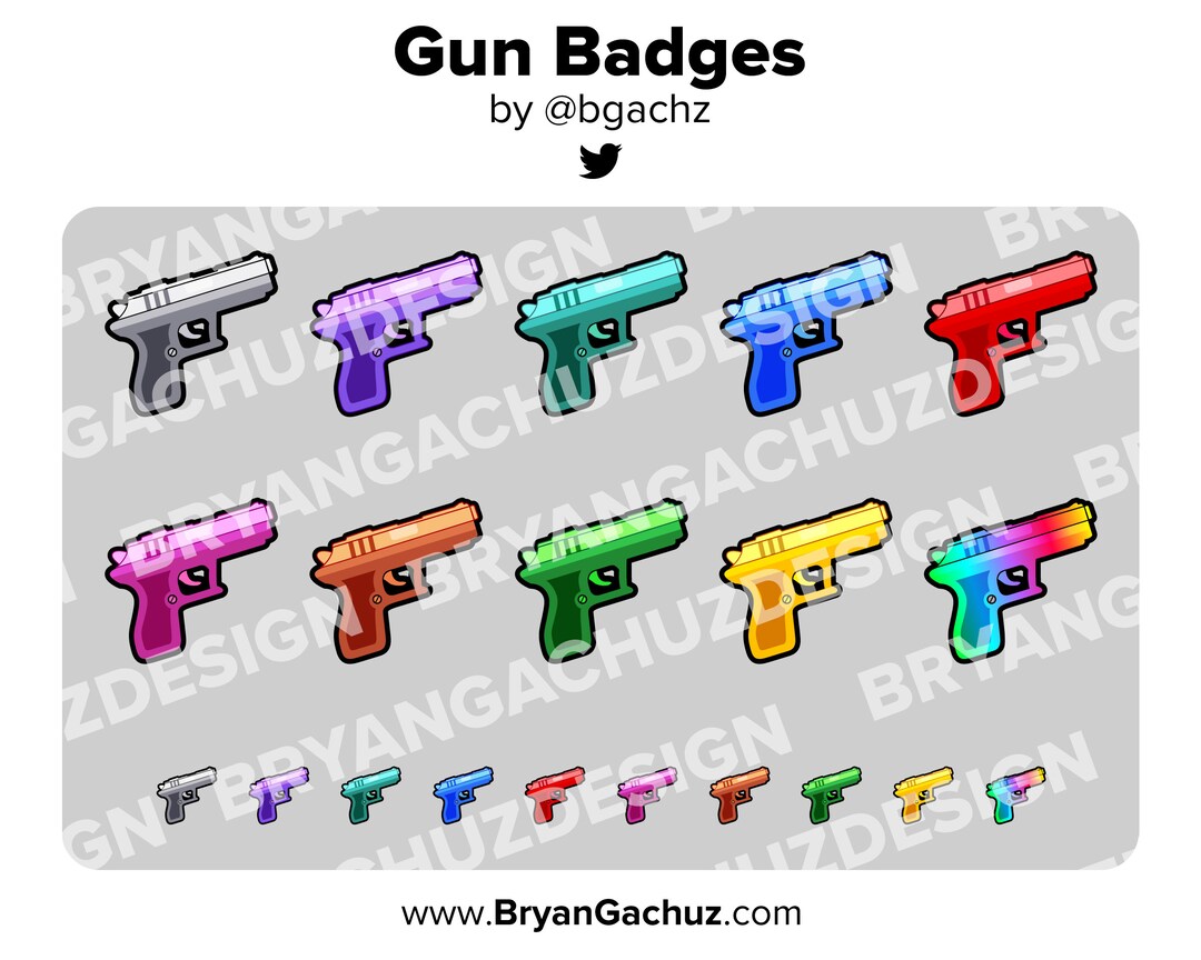Gun Twitch Badges Bit Badges Channel Points Discord Badges Youtube ...