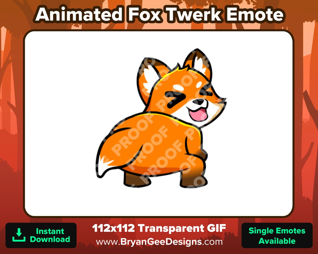 Animated Fox Twerk Emote for Twitch, Discord, Kick, Rumble for ...