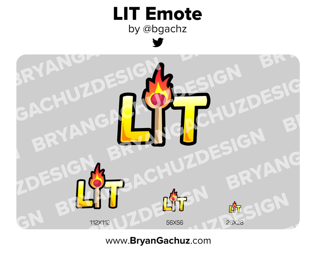 LIT Emote for Twitch, Discord or Youtube - Etsy