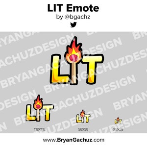 LIT Emote for Twitch, Discord or Youtube - Etsy