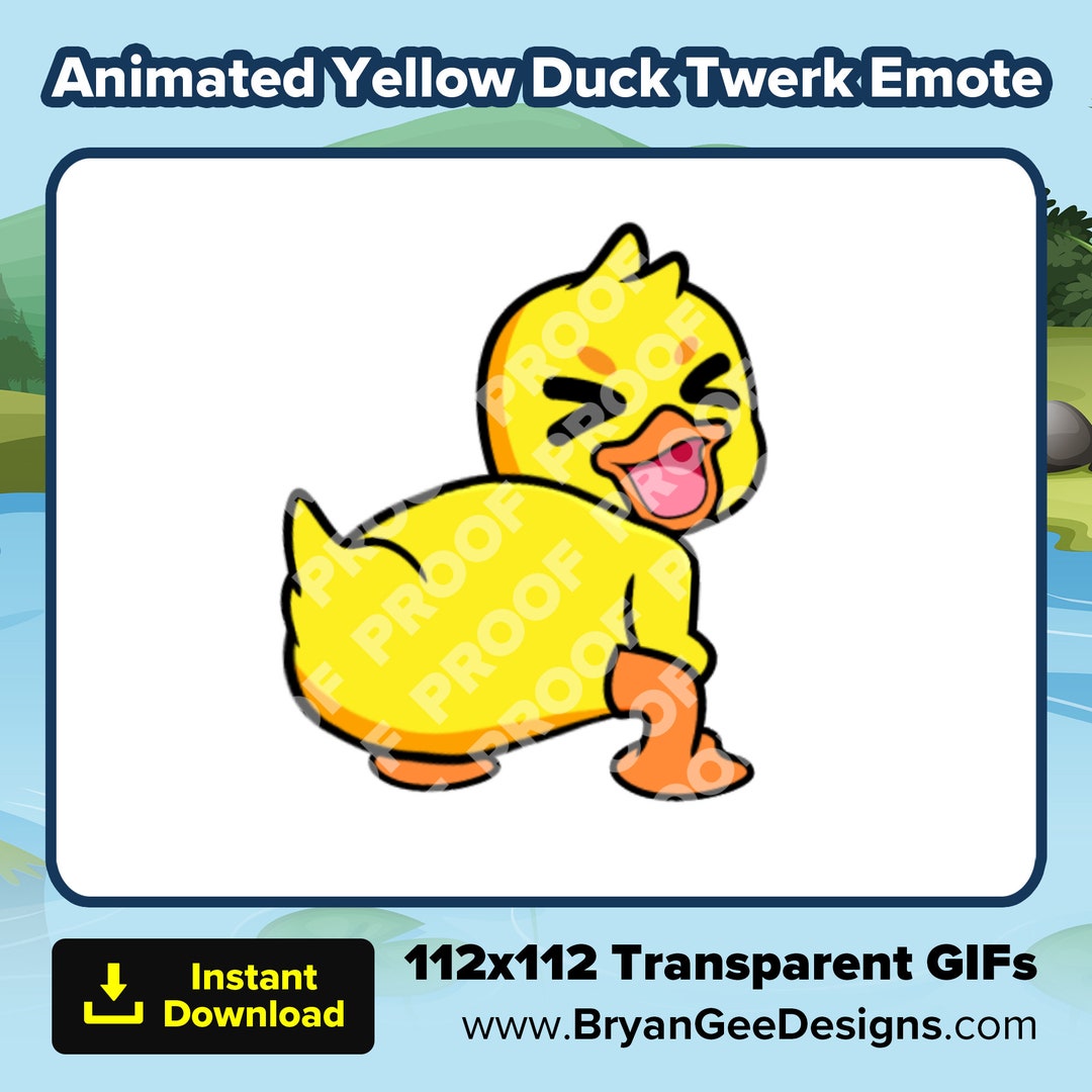 Animated Yellow Duck Twerk Emote for Twitch, Discord, Kick, Rumble for ...