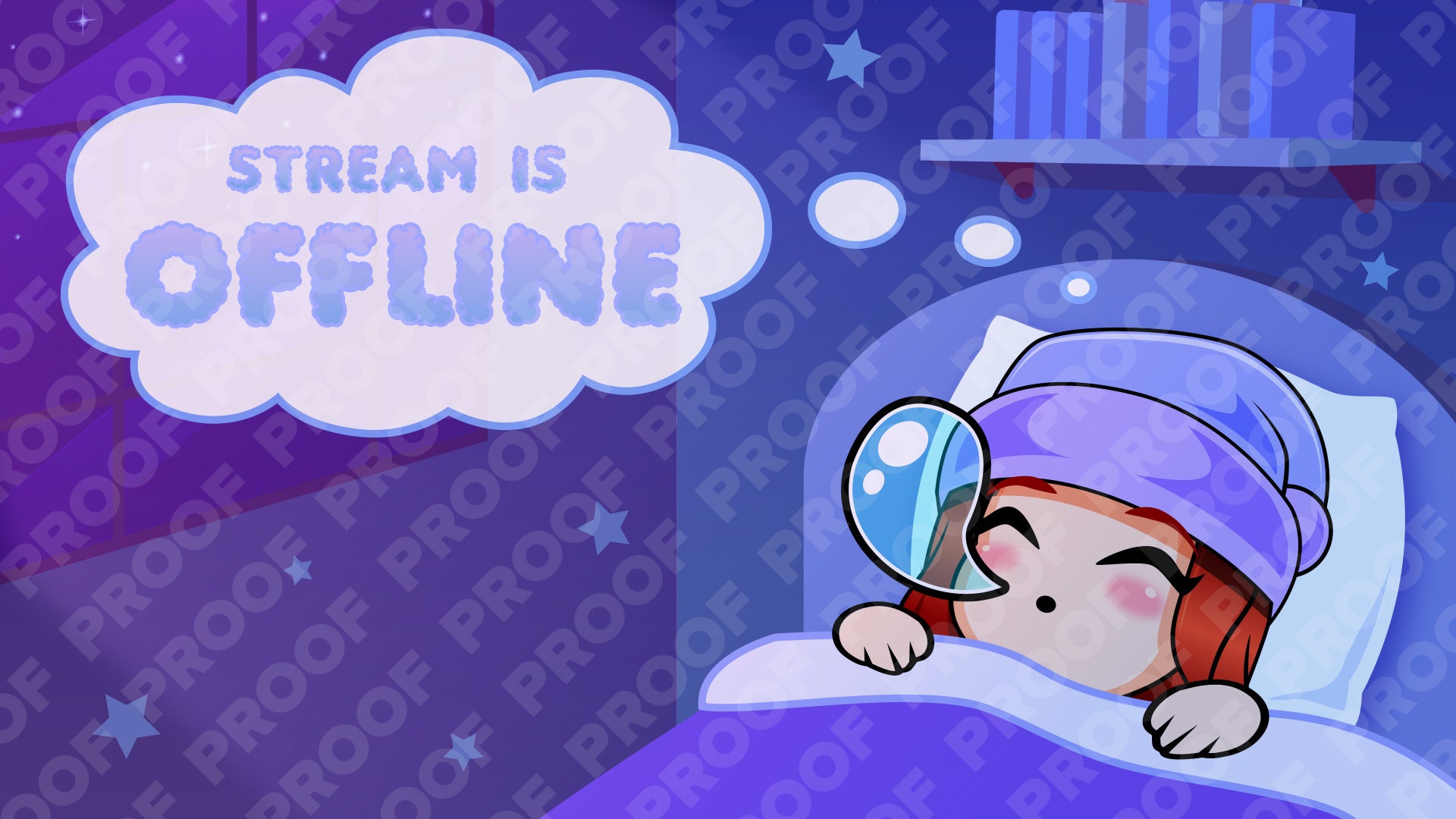 Red Hair Girl Twitch Offline Screen Offline Scene, Twitch Graphics ...