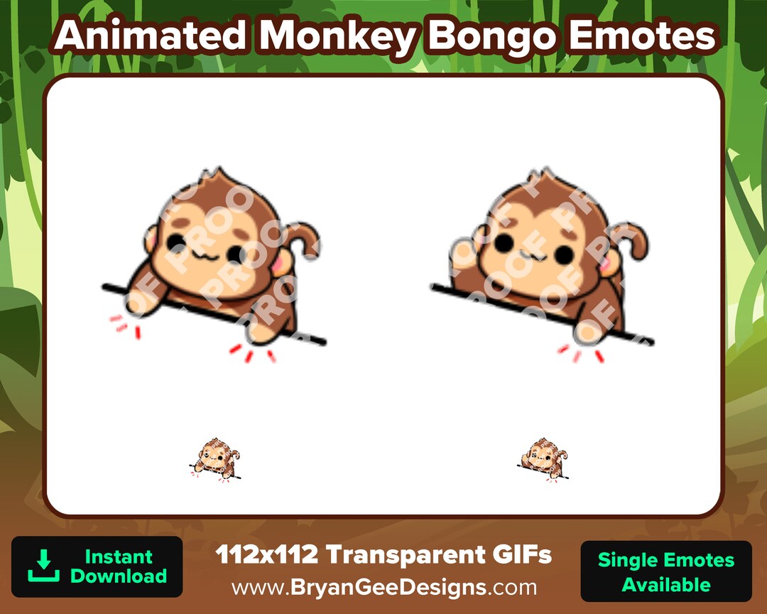 Animated Bongo Monkey Emote for Twitch or Discord - Etsy