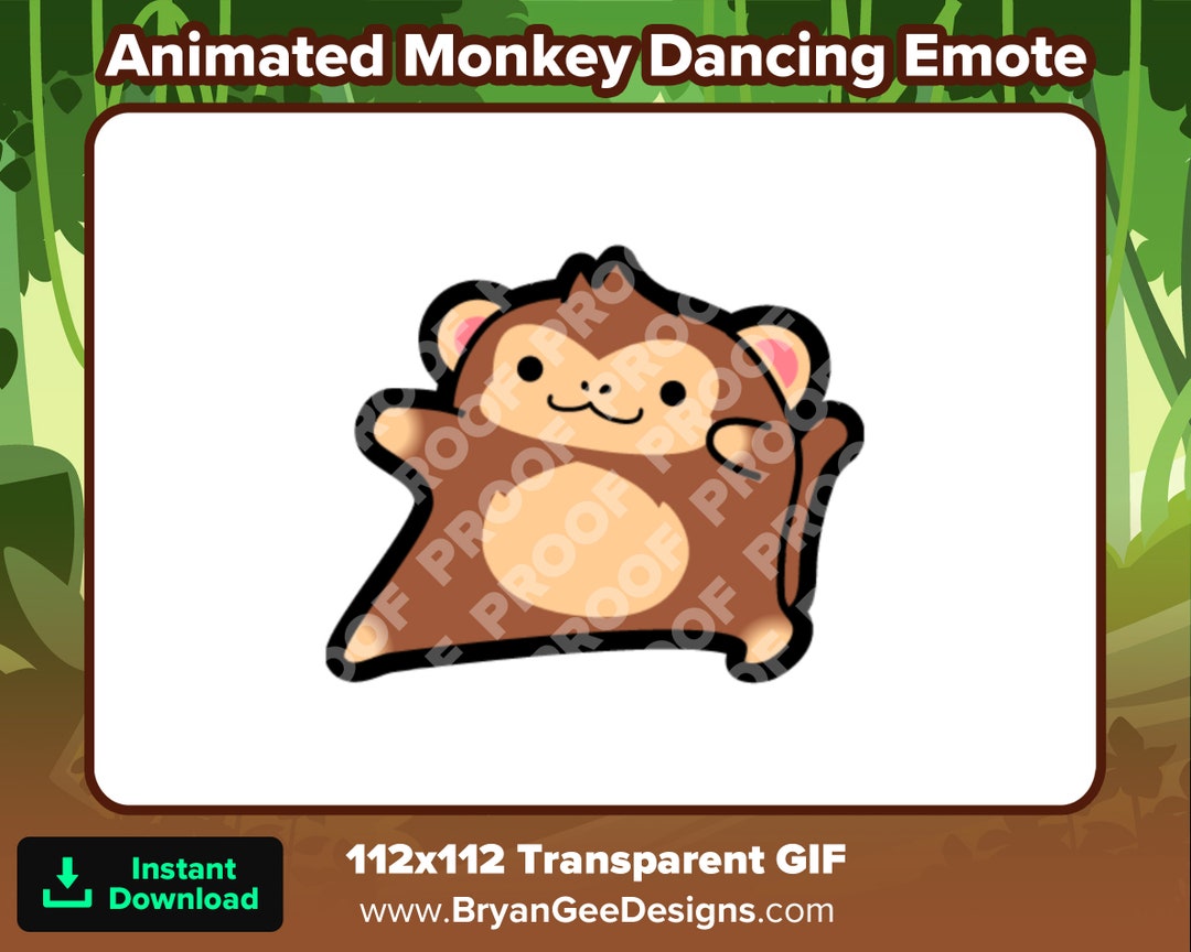Animated Monkey Dancing Emote for Twitch or Discord, Monkey Dance Emote ...