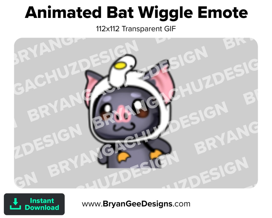 Animated Black Bat Wiggle Emote for Twitch or Discord - Etsy