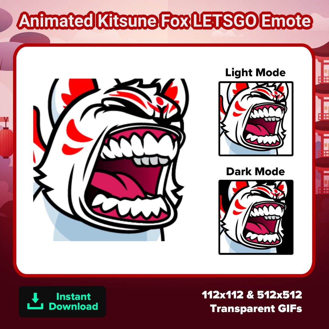 Animated Kitsune Fox Let's Go Emote for Twitch, Discord, Kick, Rumble ...