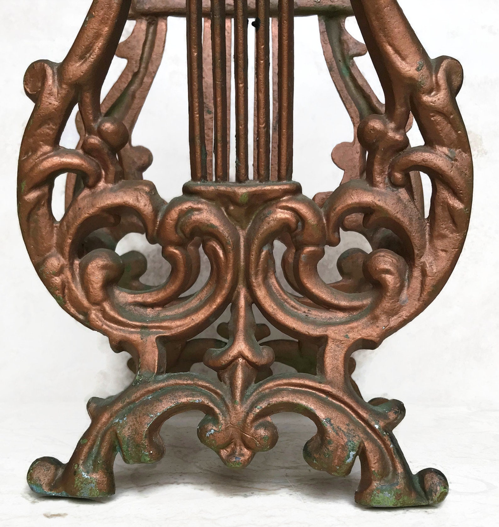 Vintage Cast Metal Harp Lyre Music Newspaper Magazine Holder | Etsy
