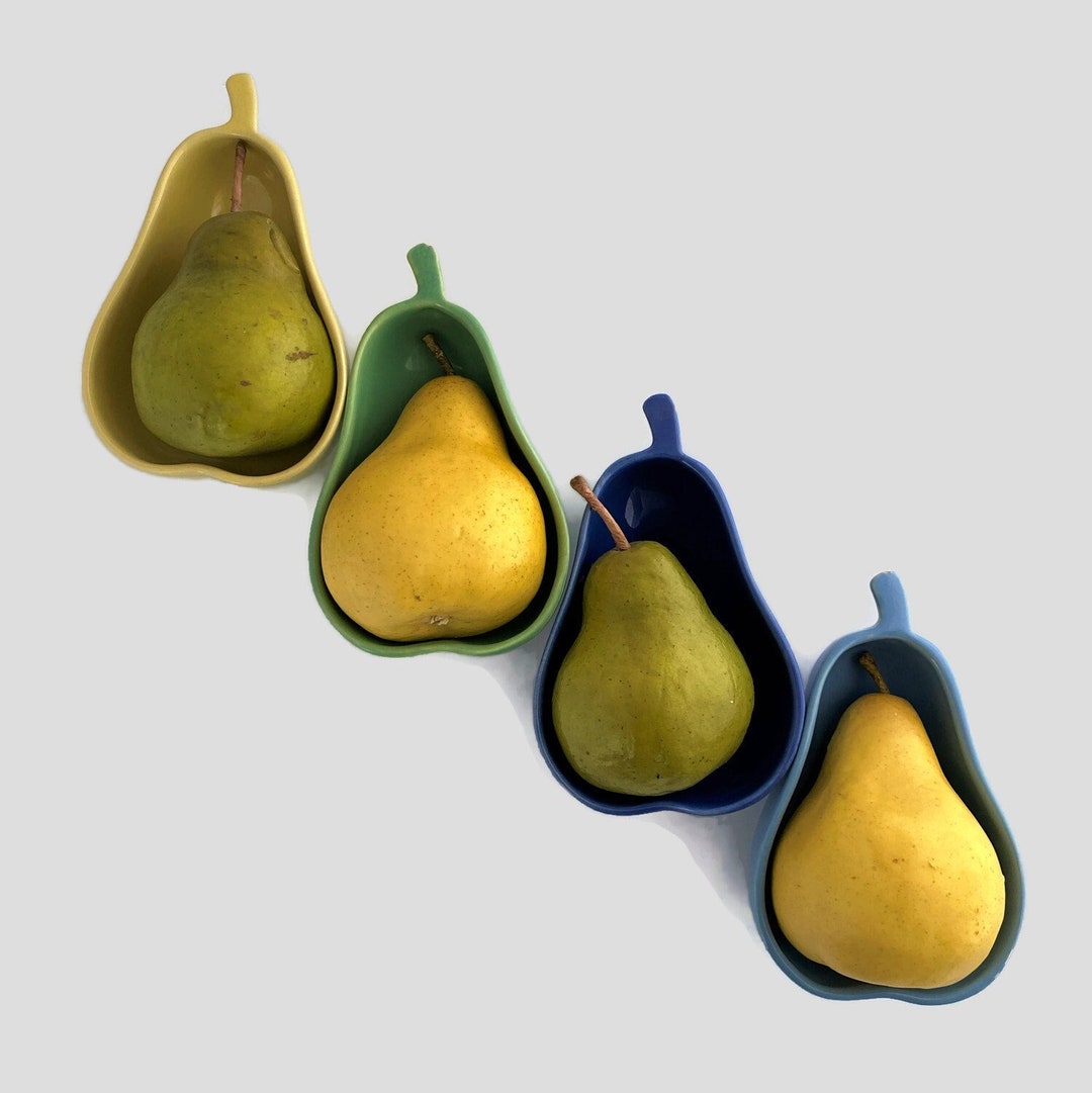 Joaquin Pottery Pear Shaped Ramekins, Ceramic Dessert Bowls, Fruit ...