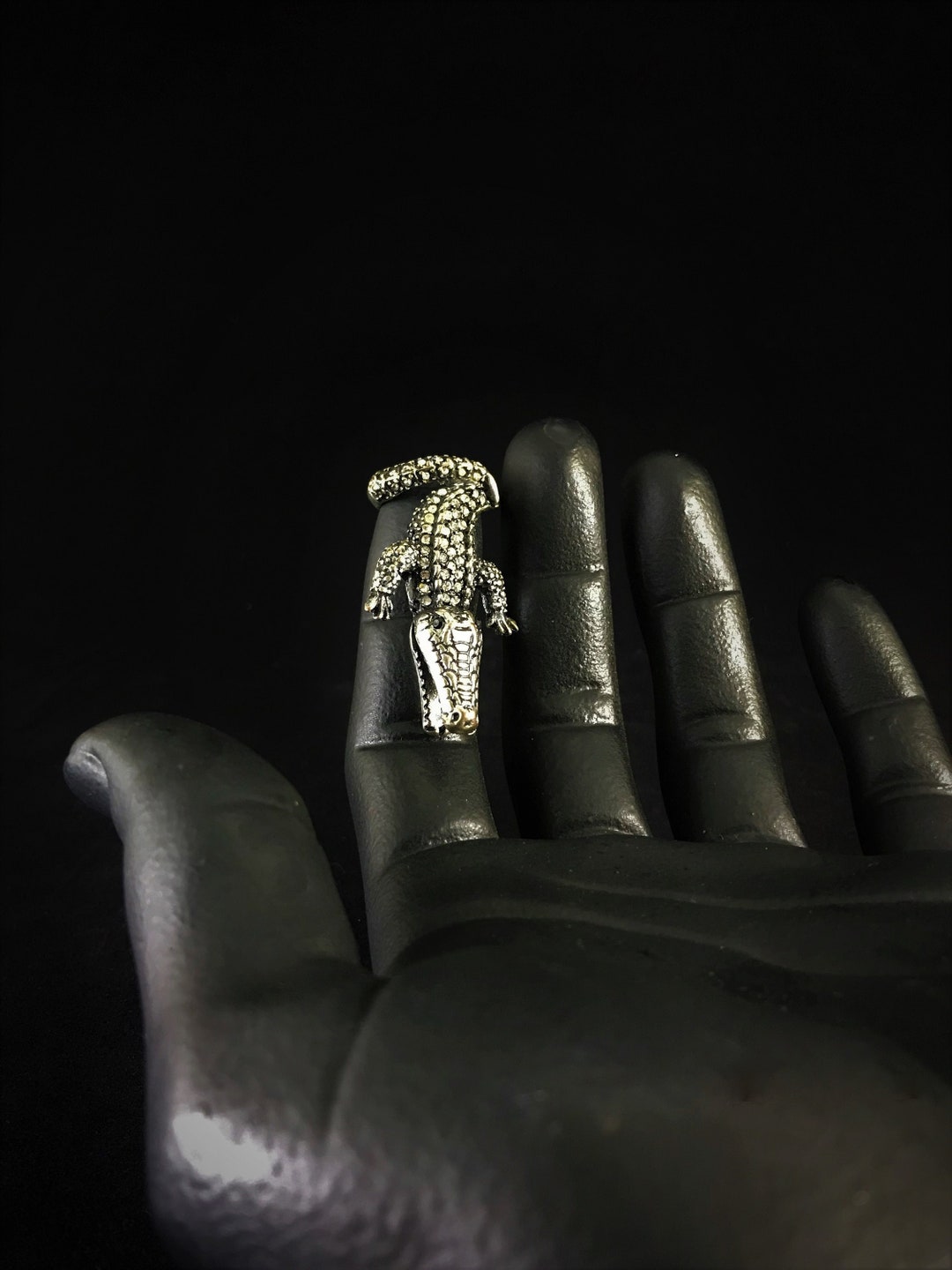 Alligator Ring, Animal Ring, Stainless Steel Ring, Jeweled Swamp Ring ...