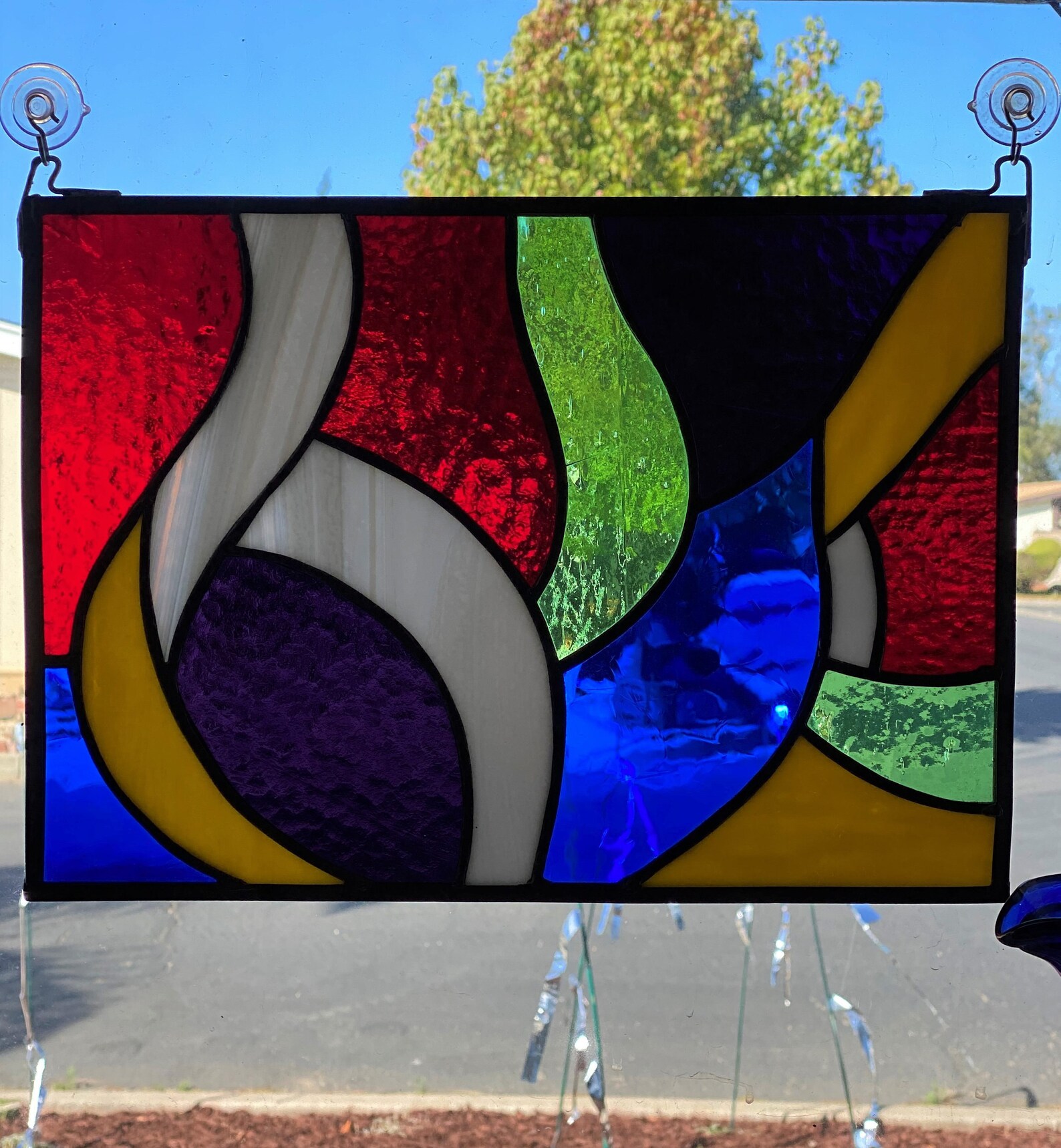 Stained Glass Window Pane Art Glass Vintage Multi-color Sun - Etsy