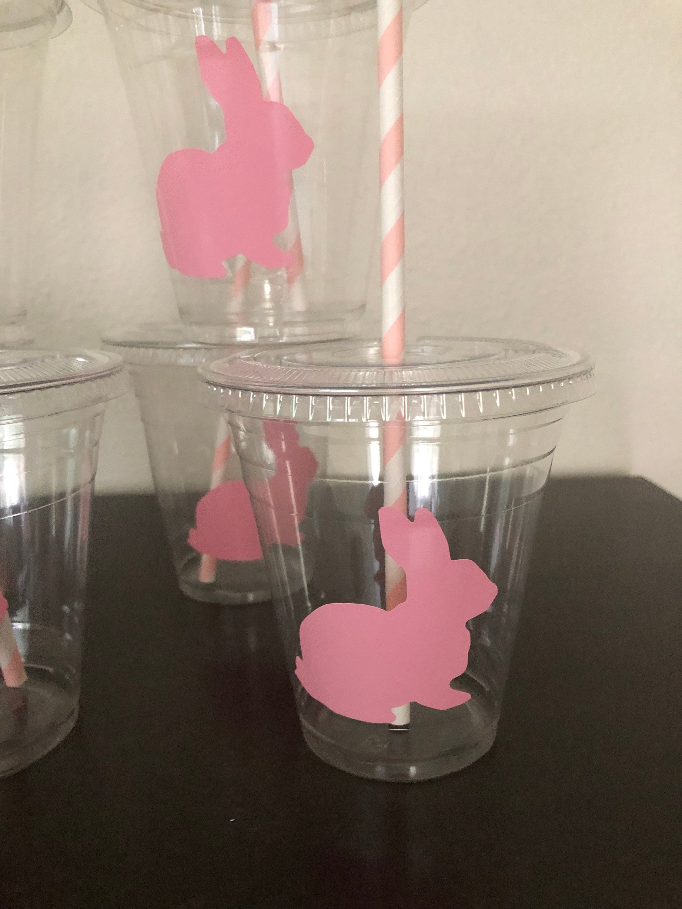 Bunny Rabbit Party Cups With Lids and Straws Easter Baby - Etsy