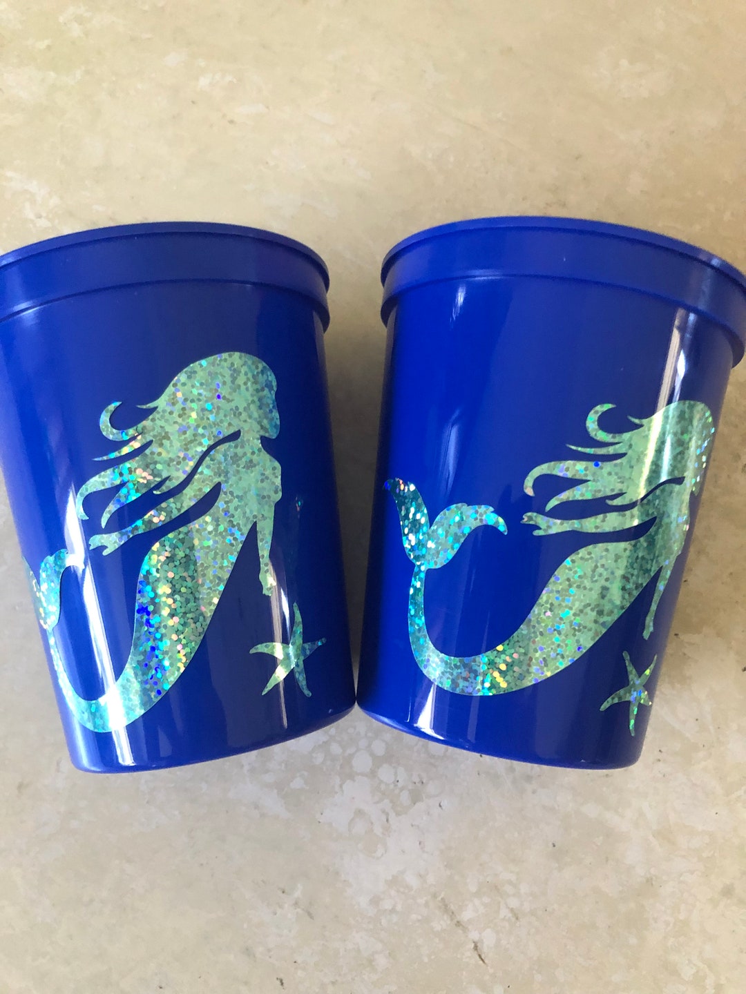 Mermaid Party Cups Under the Sea Reusable Stadium Cups 16oz Favors ...