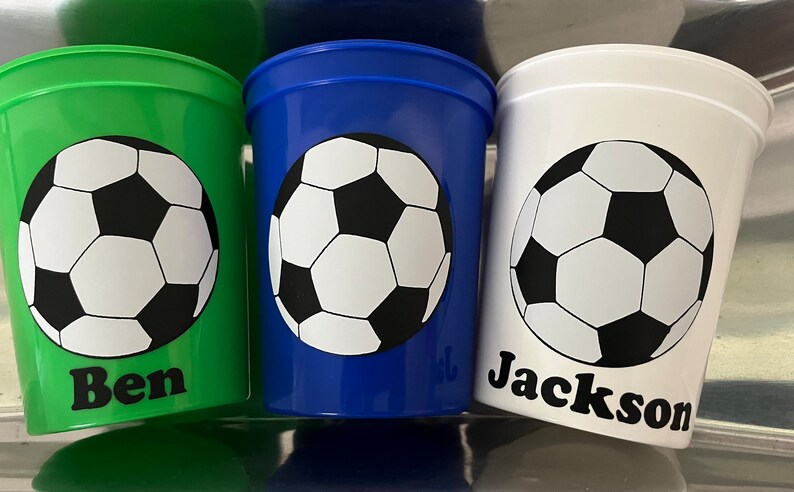 Soccer Ball 16oz Reusable Stadium Cups Birthday Party Favors - Etsy