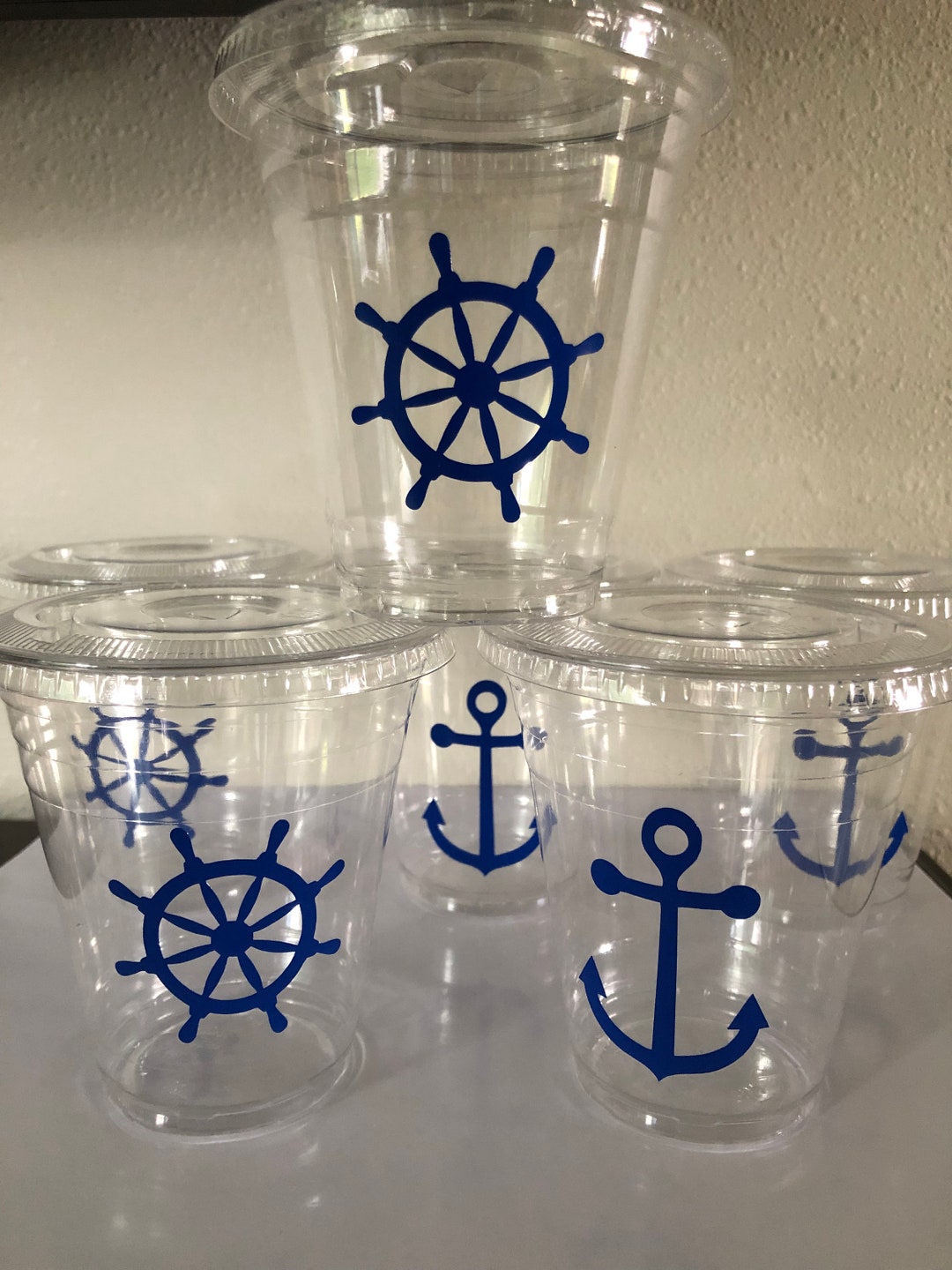 Nautical Boat Party Cups With Lids and Straws Boating Baby Shower ...