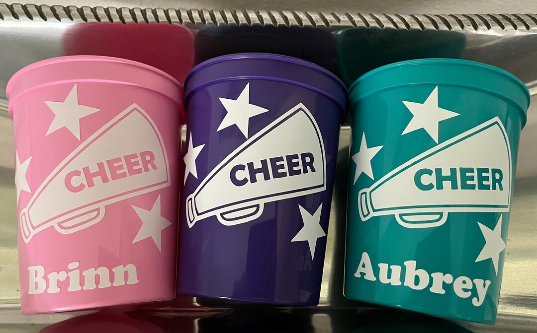 Personalized Cheerleading Party Cups Cheer Favor Homecoming Powder Puff ...