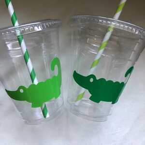 Alligator Gator Party Cups 12oz Disposable Cup With Lid and Straw Gator ...