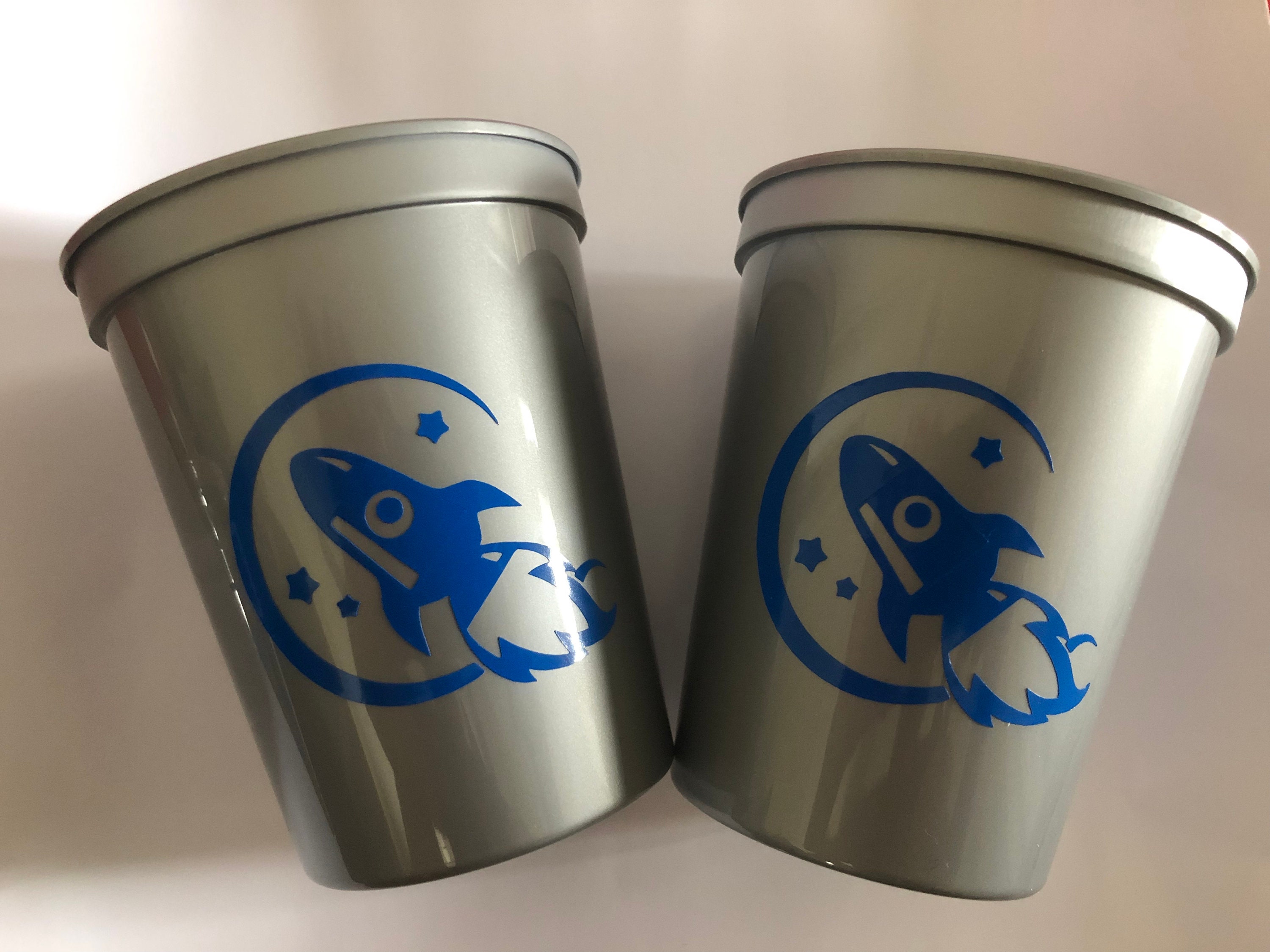Space Rocket Ship Party Cups Reusable 16oz Stadium Cups | Etsy
