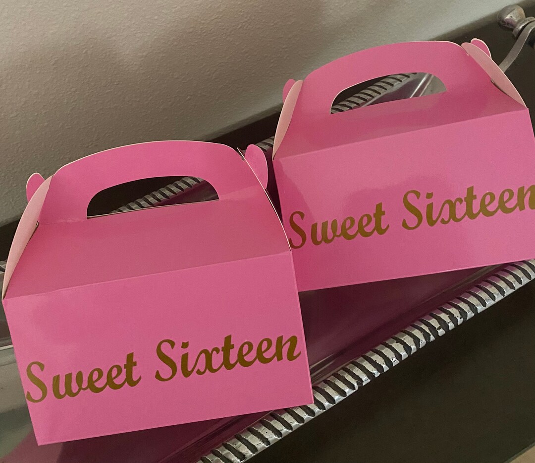 Sweet Sixteen Pink Party Favor Boxes 16th Birthday - Etsy