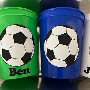 Soccer Ball 16oz Reusable Stadium Cups Birthday Party Favors Game Day ...