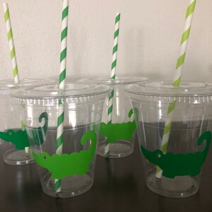 Alligator Gator Party Cups 12oz Disposable Cup With Lid and Straw Gator ...