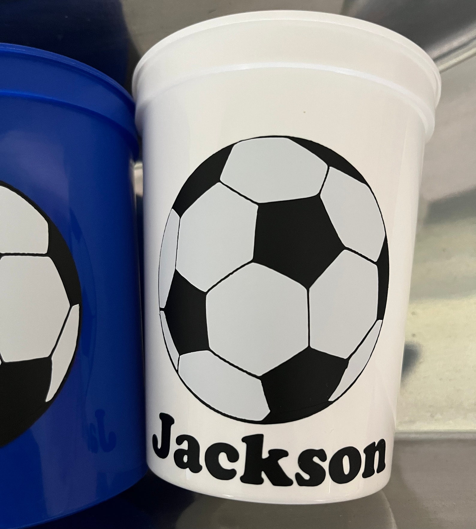 Soccer Ball 16oz Reusable Stadium Cups Birthday Party Favors - Etsy